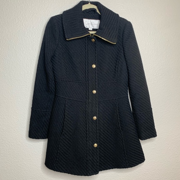 Jessica Simpson | Jackets & Coats | Jessica Simpson Black Wool Blend ...